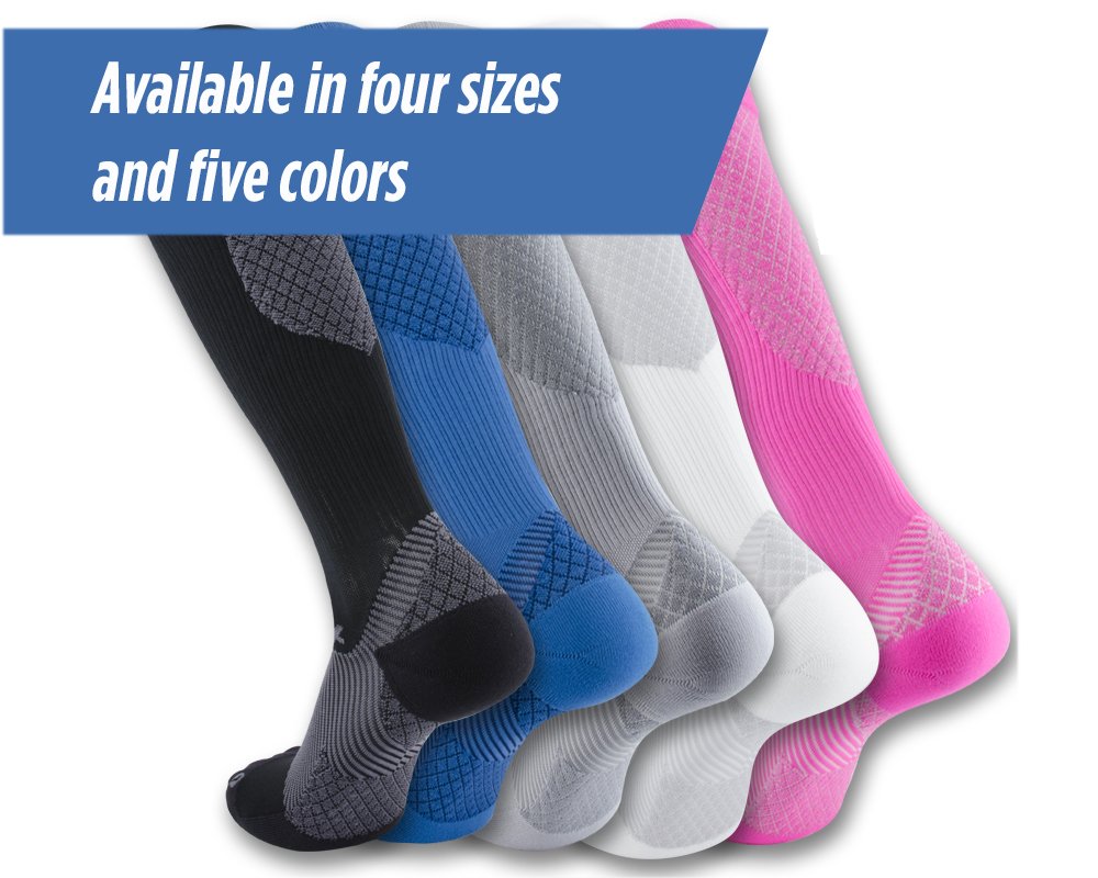 OrthoSleeve Compression Socks 20-30mmHg with Plantar Fasciitis Support - Large - White