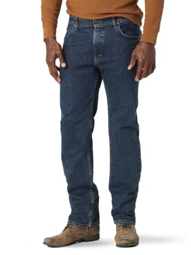 Wrangler Authentics Men's Regular Fit Comfort Flex Waist Jean, Dark Stonewash, 38W x 30L