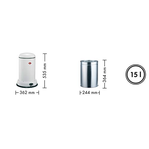 WESCO BASEBOY 134331-51 Pedal-Type Trash Can, Mint, Size: Diameter 14.3 x Height 21.1 inches (36.2 x 53.5 cm), Pedal Bin, 3.9 gal (15 L)