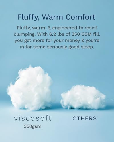 ViscoSoft All Seasons Twin/Twin XL Down Alternative Reversible Quilted Comforter - Breathable Premium Twin Extra Long Microfiber White Duvet Cover Insert