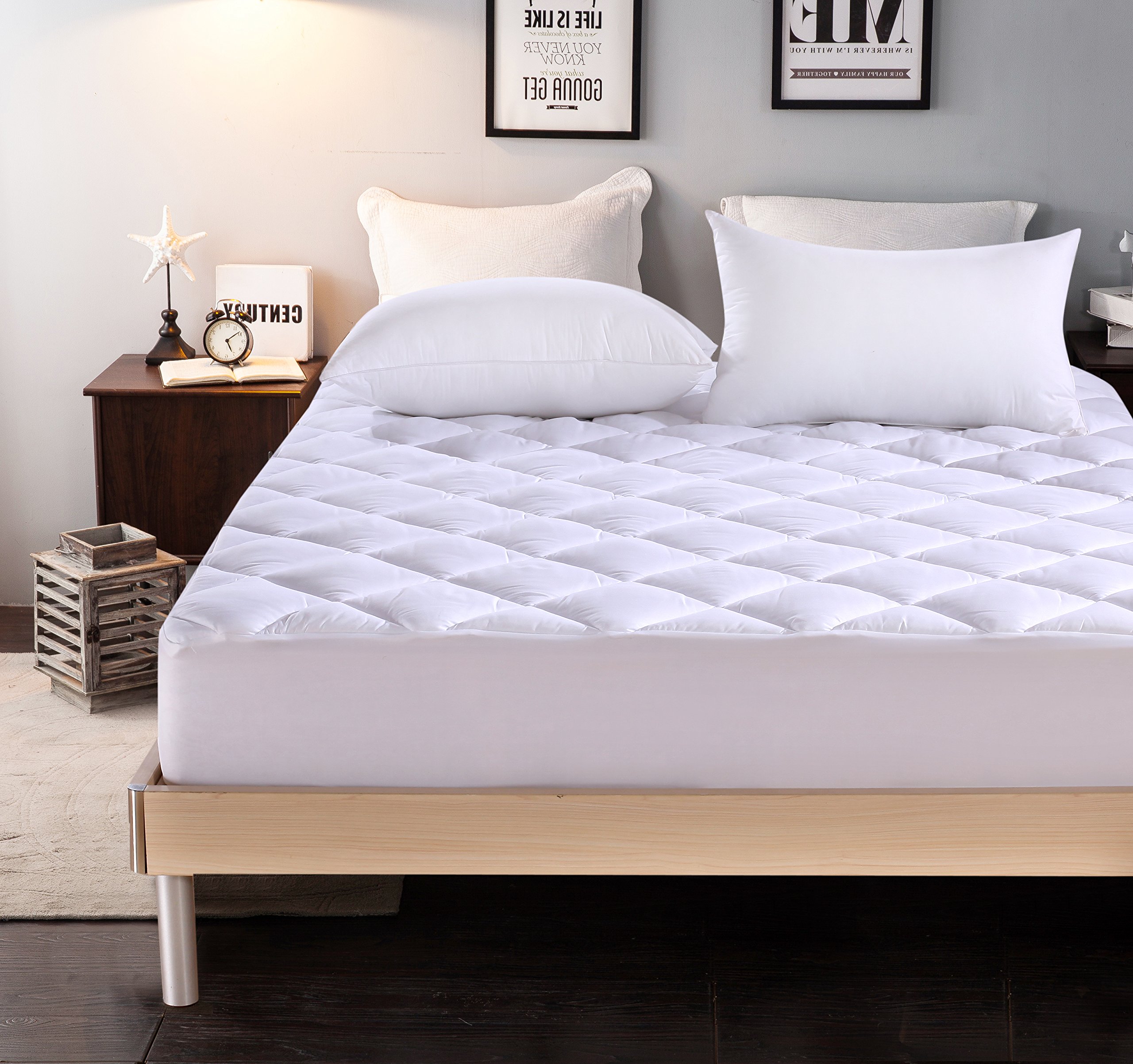 Premium Plus RV Camper Mattress Pad, Breathable, Quilted Mattress Topper, Deep Pocket, Stretch to Fit, Microfiber, Extra Plush, Compressed 15 oz Fill per sq yd, RV King 72 by 80 inch 18 inch Depth