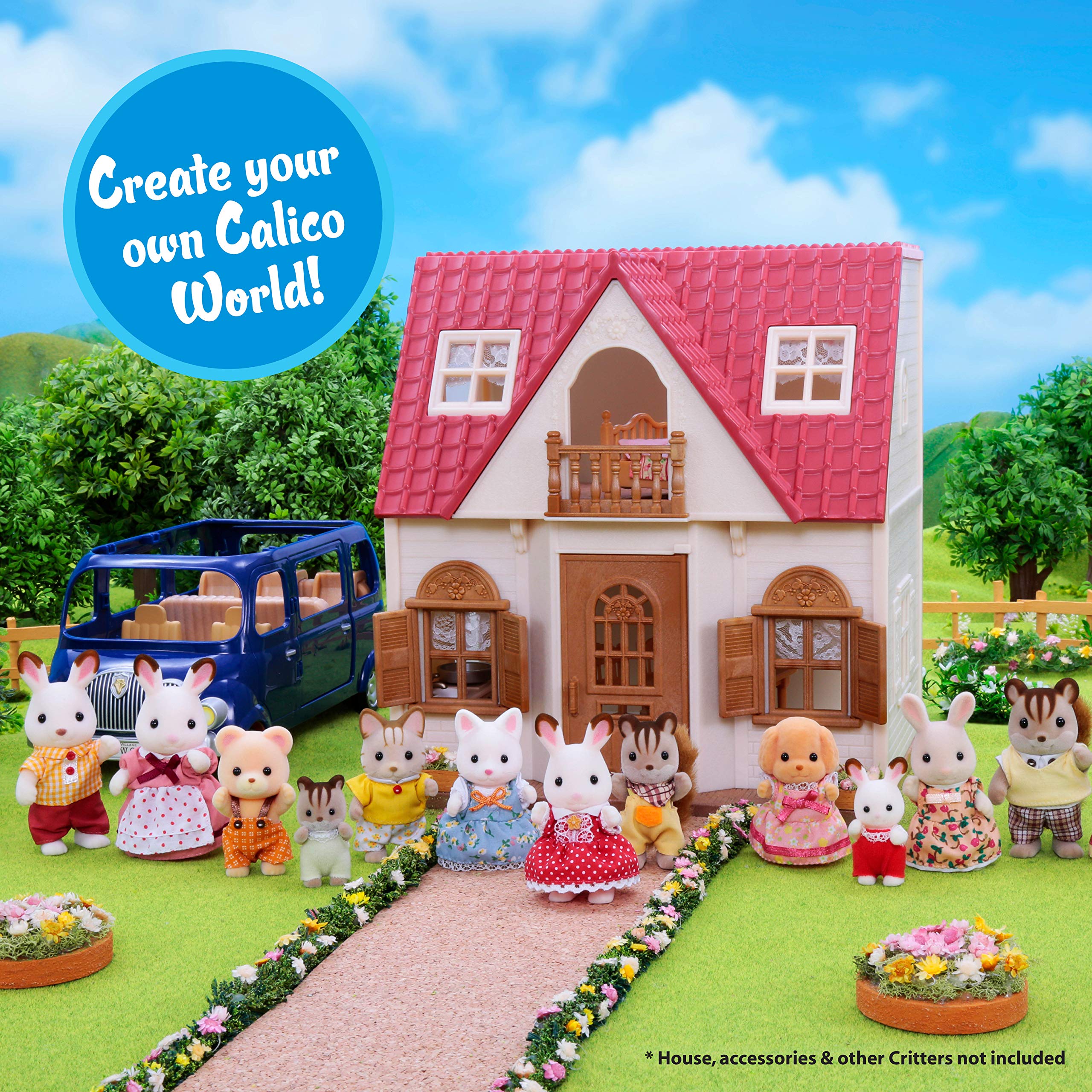 Calico Critters, Marshmallow Mouse Family, Dolls, Dollhouse Figures, Collectible Toys, 3 inches