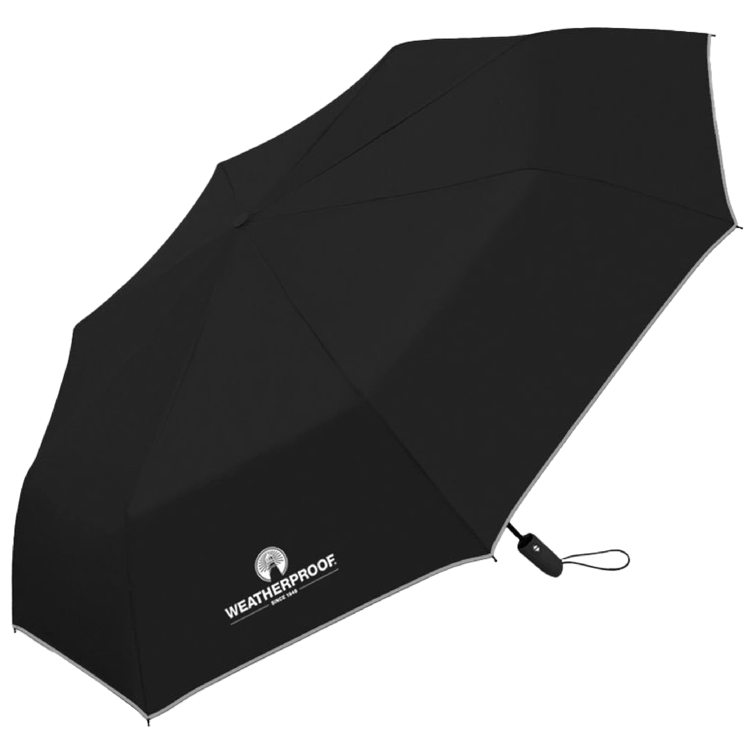 Weatherproof Automatic Rain Umbrella, Compact, Lightweight, and Wind Resistant Folding Umbrella for Travel, Full 42 Inch Arc, Black