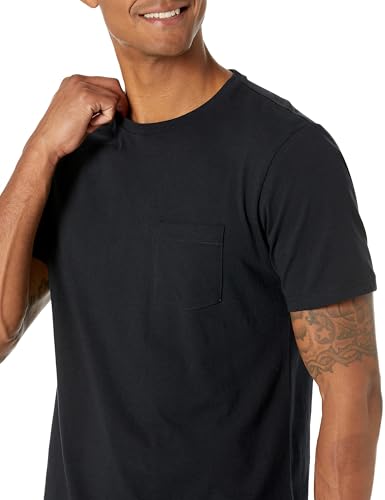 Amazon Essentials Men's Slim-Fit Short-Sleeve Crewneck T-Shirt, Pack of 2, Washed Black, Large