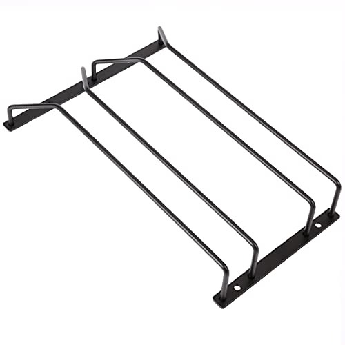 Dianoo 30.5cm Black Wine Glass Rack, Wine Glass Holder Under Shelf, Stemware Rack Under Cabinet, 2 Rows