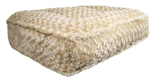 Bessie and Barnie Camel Rose Luxury Extra Plush Faux Fur Rectangle Pet/Dog Bed (Multiple Sizes)