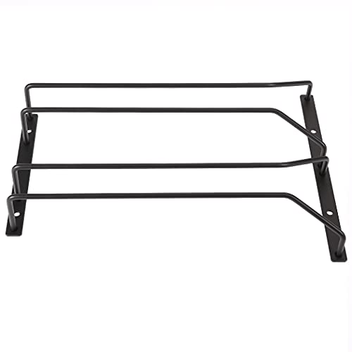 Dianoo 30.5cm Black Wine Glass Rack, Wine Glass Holder Under Shelf, Stemware Rack Under Cabinet, 2 Rows