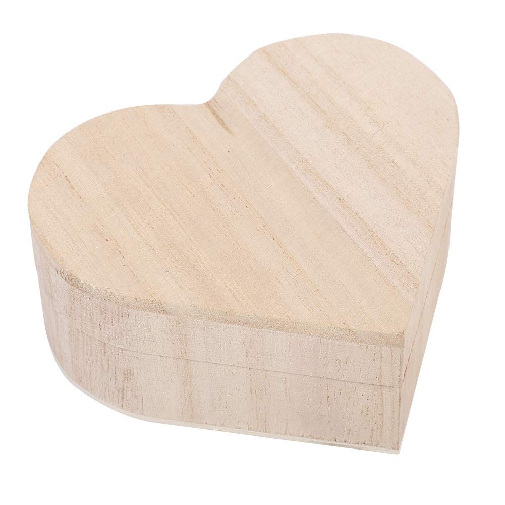 Small Wooden Heart-Shaped Jewelry Storage Box, Wooden Trinket Box with Magnetic Hinged Lid, Decoration Craft Gift for Storage and Display