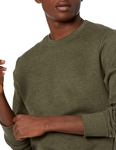 Amazon Essentials Men's Fleece Crewneck Sweatshirt - Olive Heather, Medium (Available in Big & Tall Sizes)