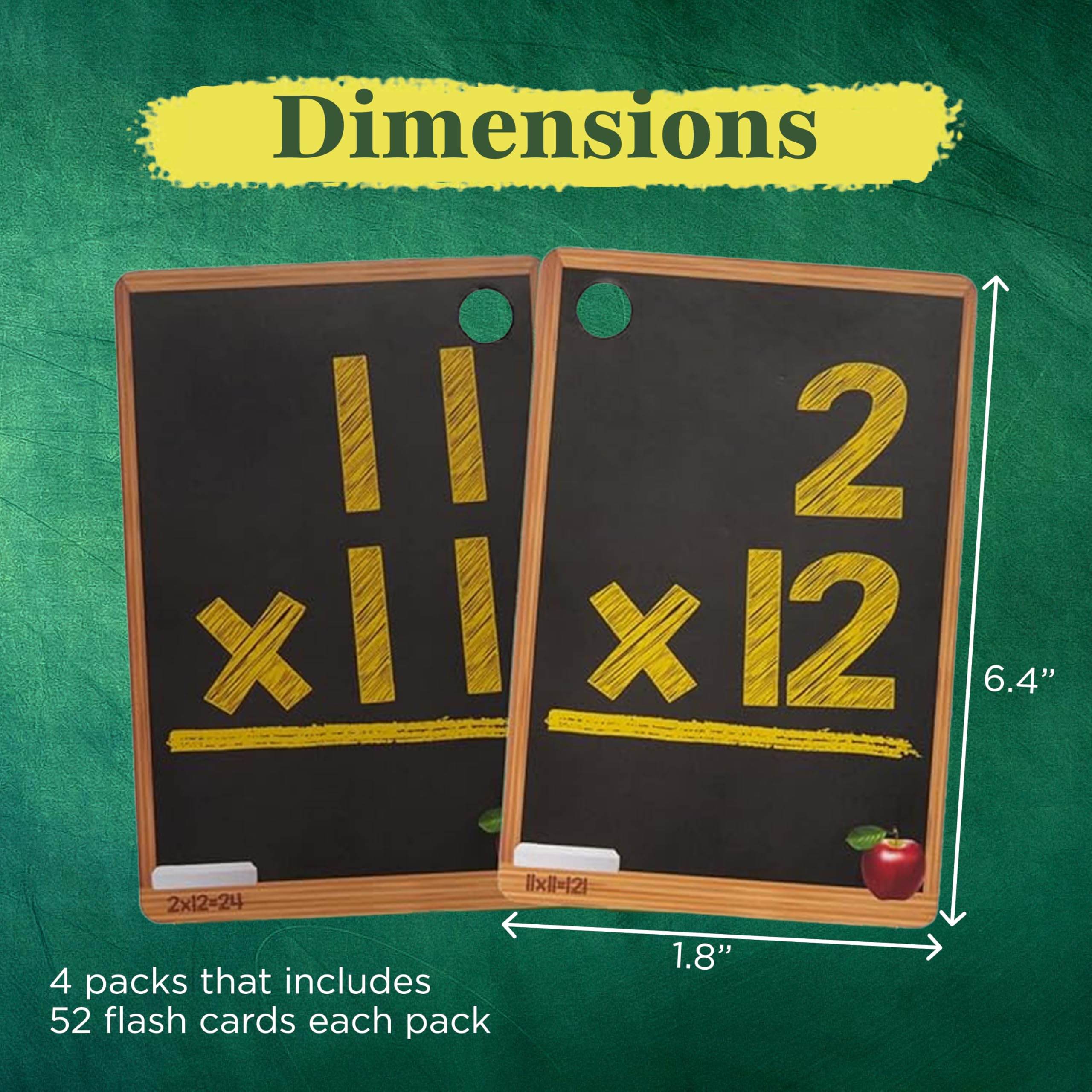 Star Right Math Flash Cards Set of 4 - Math Flashcards Addition, Subtraction, Multiplication, Division with 4 Rings - 208 Cards for Kids Ages 6 and Above - Flash Cards for Math from 1st to 4th Grade
