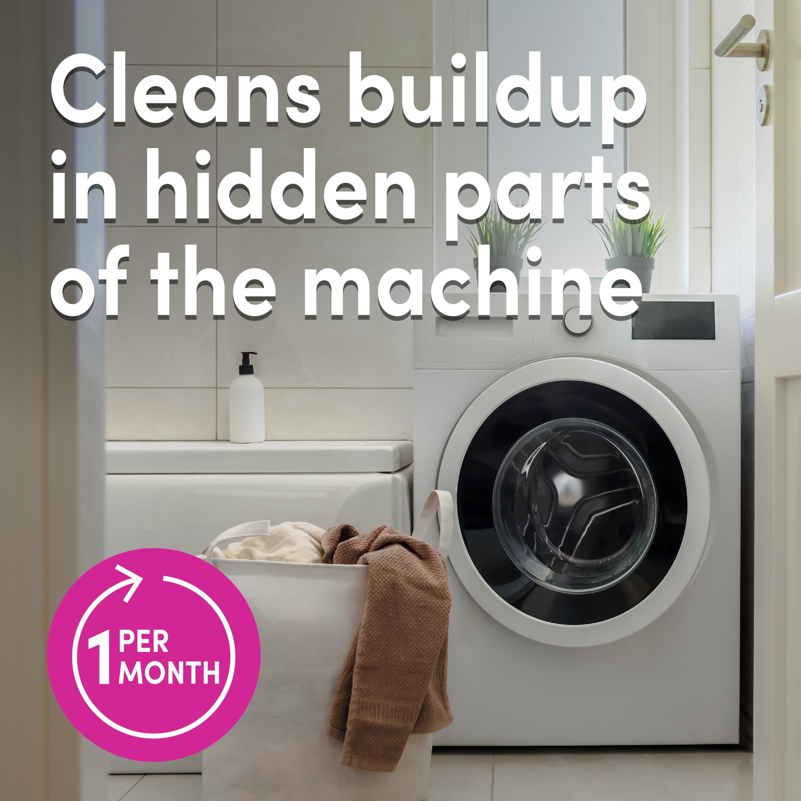 Lemi Shine Washing Machine Cleaner | Powered By Citric Acid | 100% Guaranteed Hard Water Cleaner | Compatible with Front & Top Load Washing Machines, 8 Count