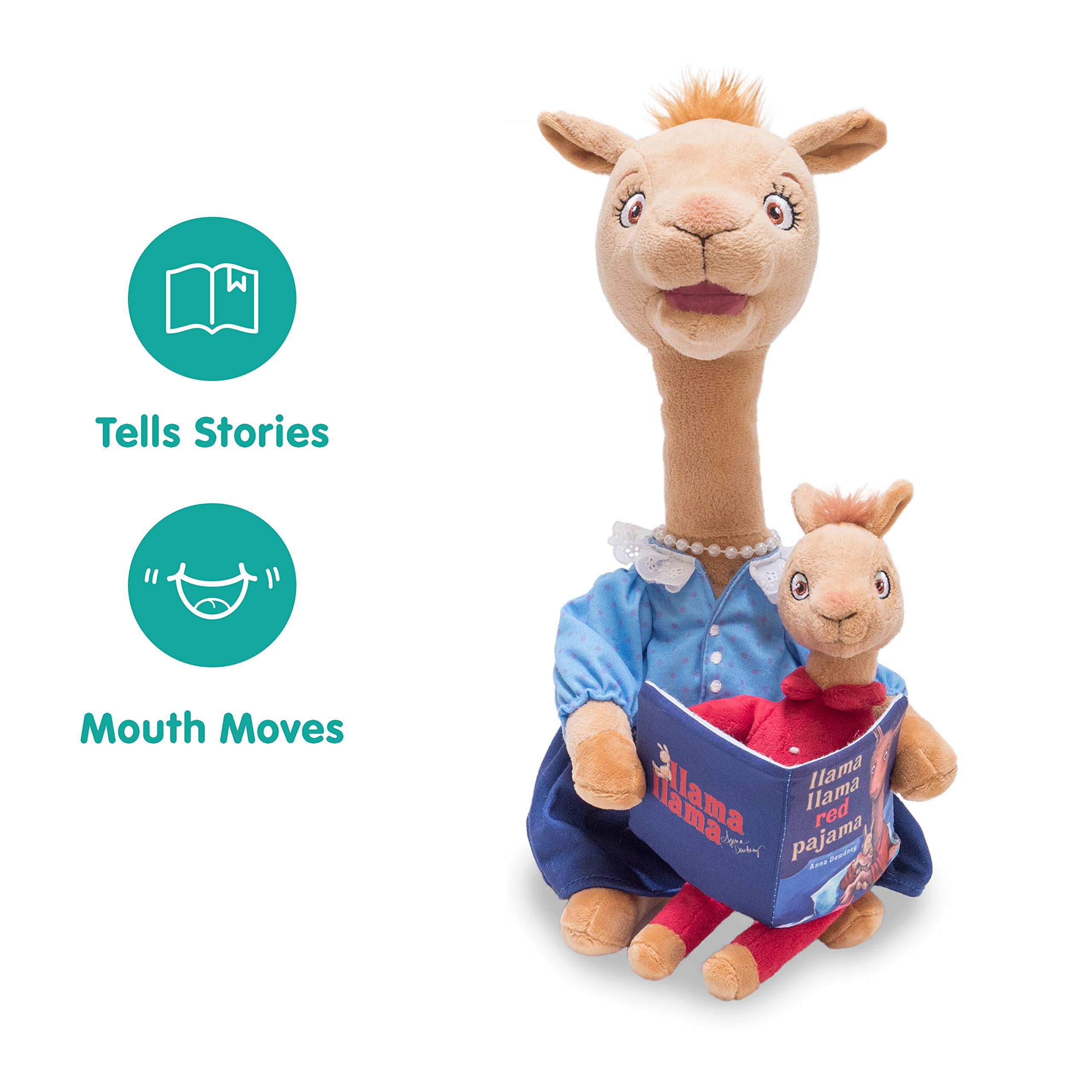 Cuddle Barn - Animated Mama Llama | Talking Stuffed Animal Plush Toy Recites Popular Children's Book Llama Llama Red Pajama by Anna Dewdney | Head and Mouth Moves, 14"