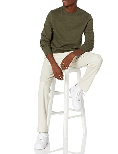 Amazon Essentials Men's Fleece Crewneck Sweatshirt - Olive Heather, Medium (Available in Big & Tall Sizes)