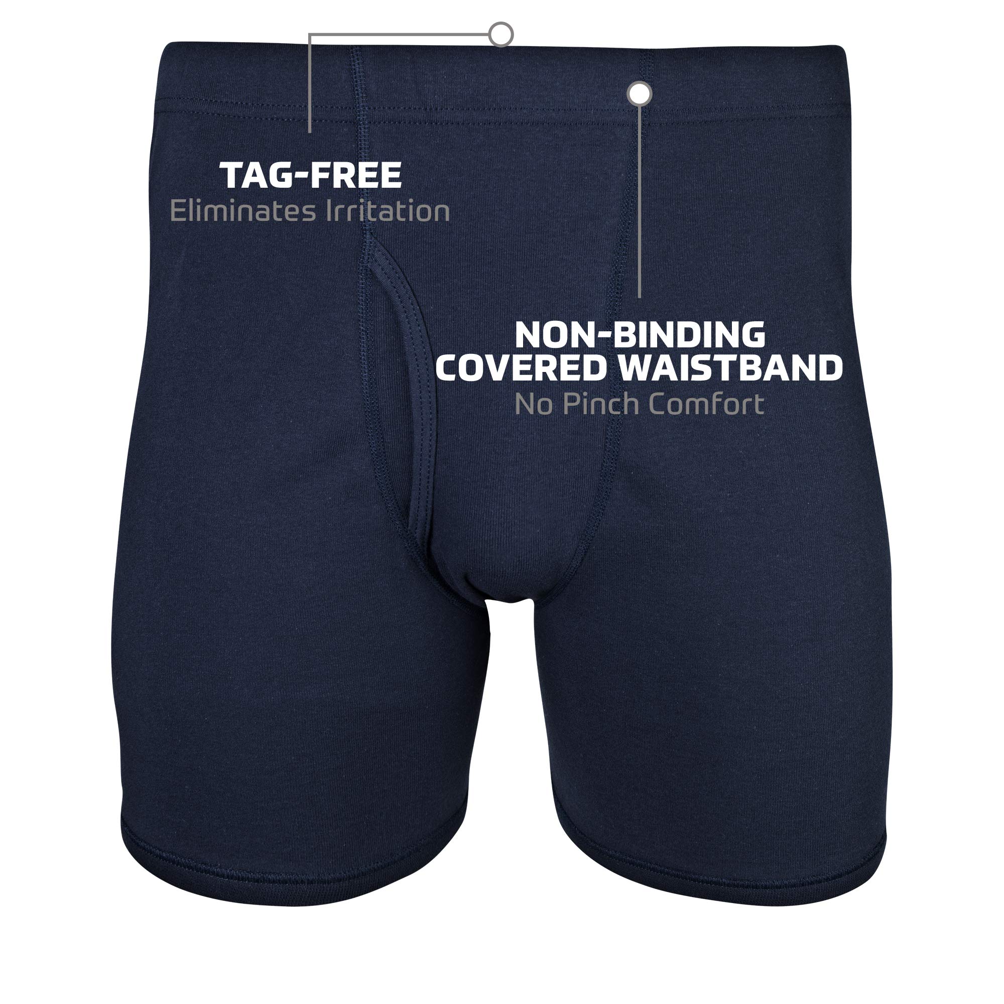 Gildan Men's Underwear Covered Waistband Boxer Briefs, Multipack, Mixed Royal (5-Pack), Medium