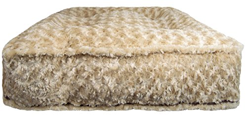 Bessie and Barnie Camel Rose Luxury Extra Plush Faux Fur Rectangle Pet/Dog Bed (Multiple Sizes)
