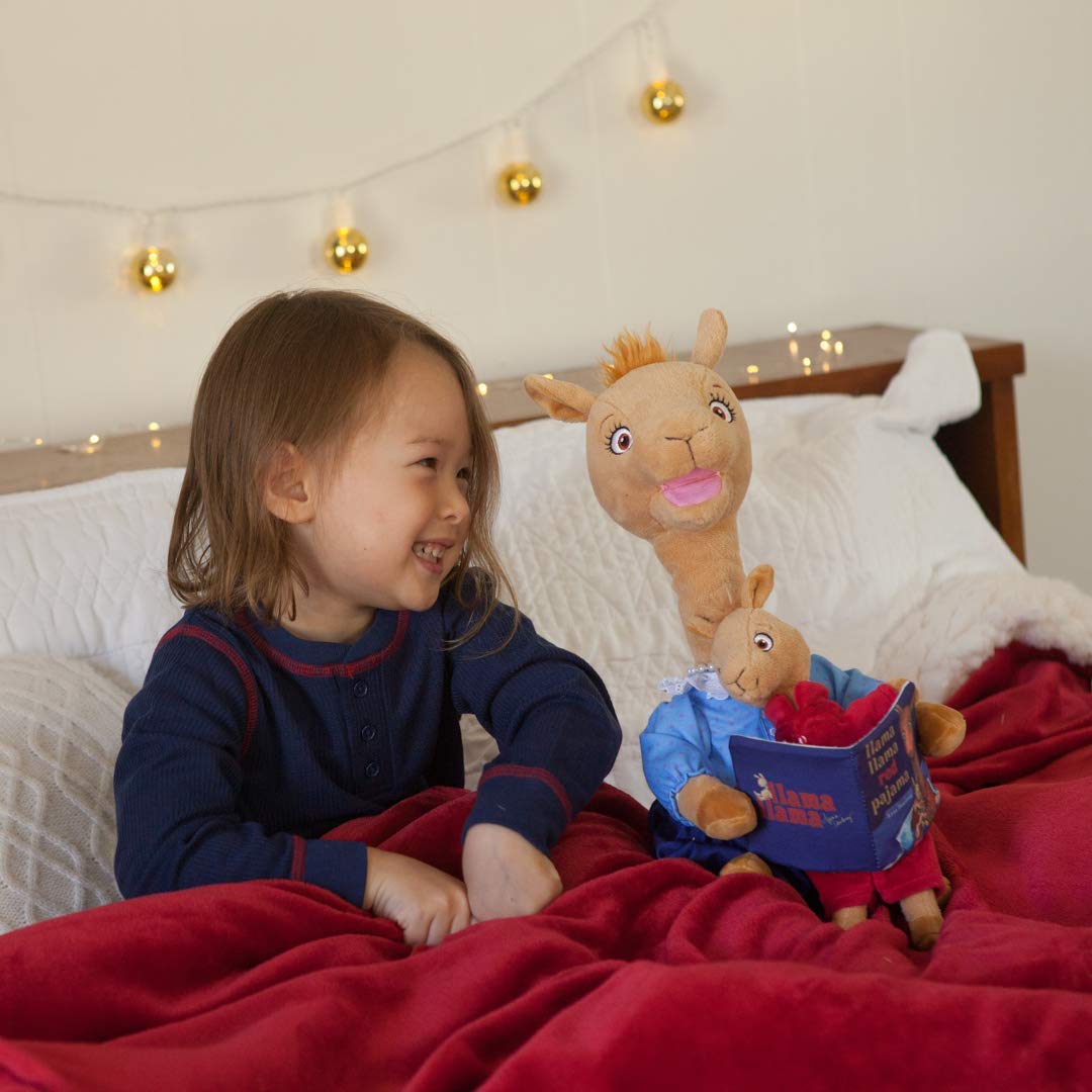 Cuddle Barn - Animated Mama Llama | Talking Stuffed Animal Plush Toy Recites Popular Children's Book Llama Llama Red Pajama by Anna Dewdney | Head and Mouth Moves, 14"