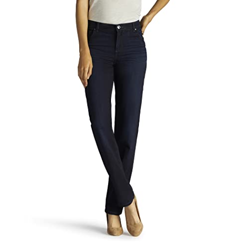 Lee Women's Relaxed Fit Straight Leg Jean, Niagara Blue, 12 Petite