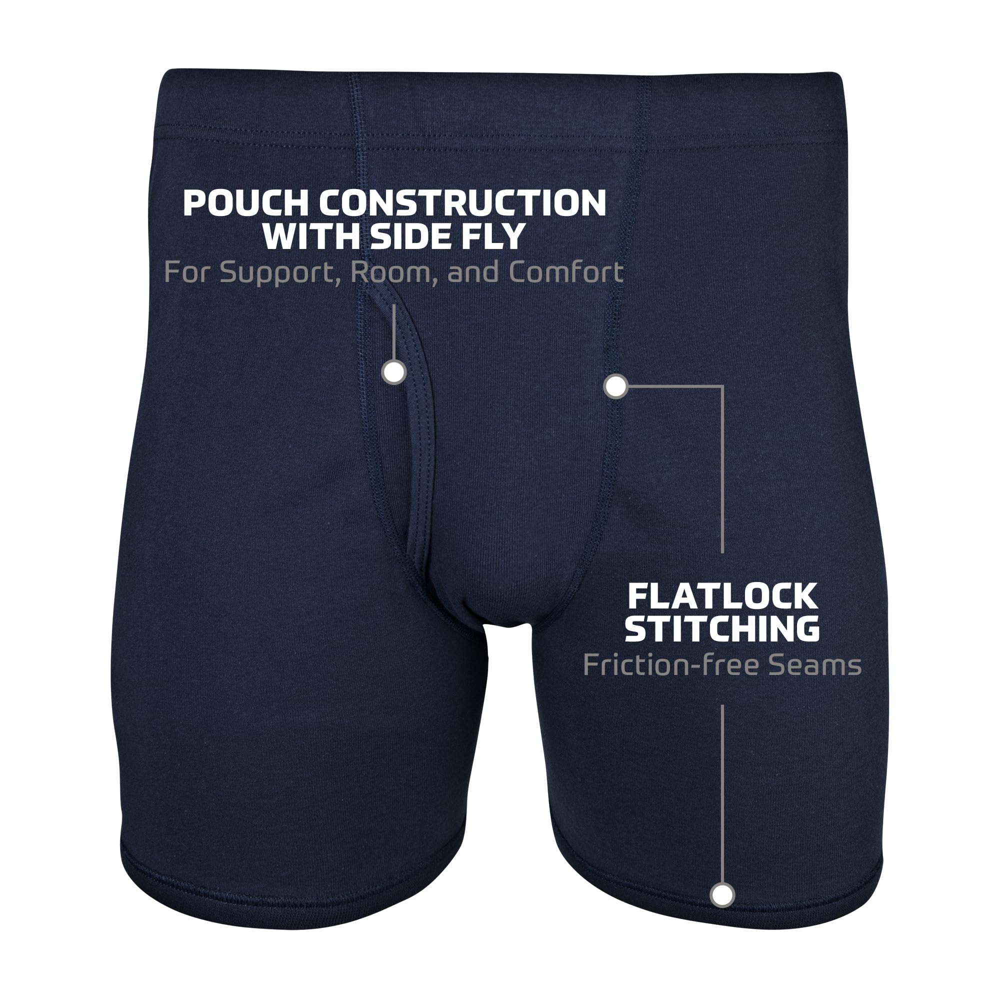 Gildan Men's Underwear Covered Waistband Boxer Briefs, Multipack, Mixed Royal (5-Pack), Medium