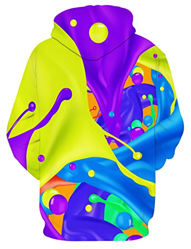 SYAIMN Unisex 3D Animal Printed Big Pockets Drawstring Hoodie Sweatshirt Large
