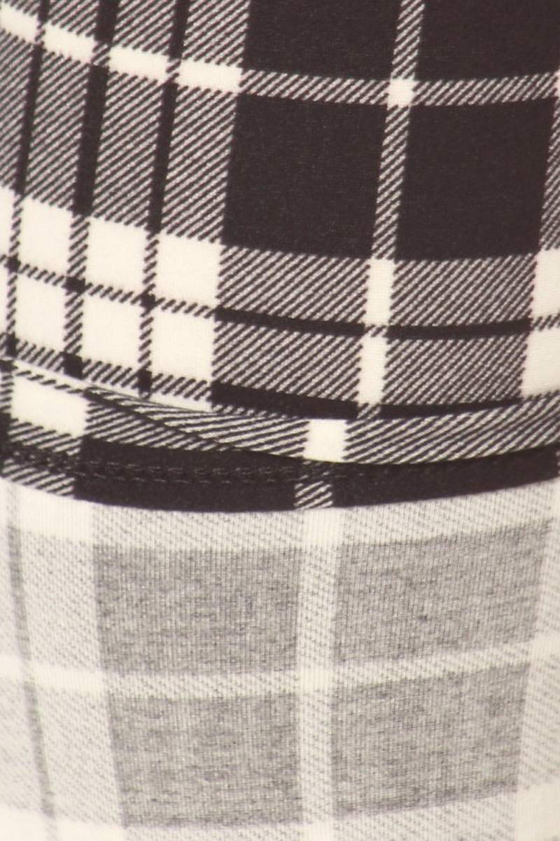 Leggings Depot High Waisted Plaid & Wild Print Leggings for Women-Full Length-S576, Muted Plaid, One Size