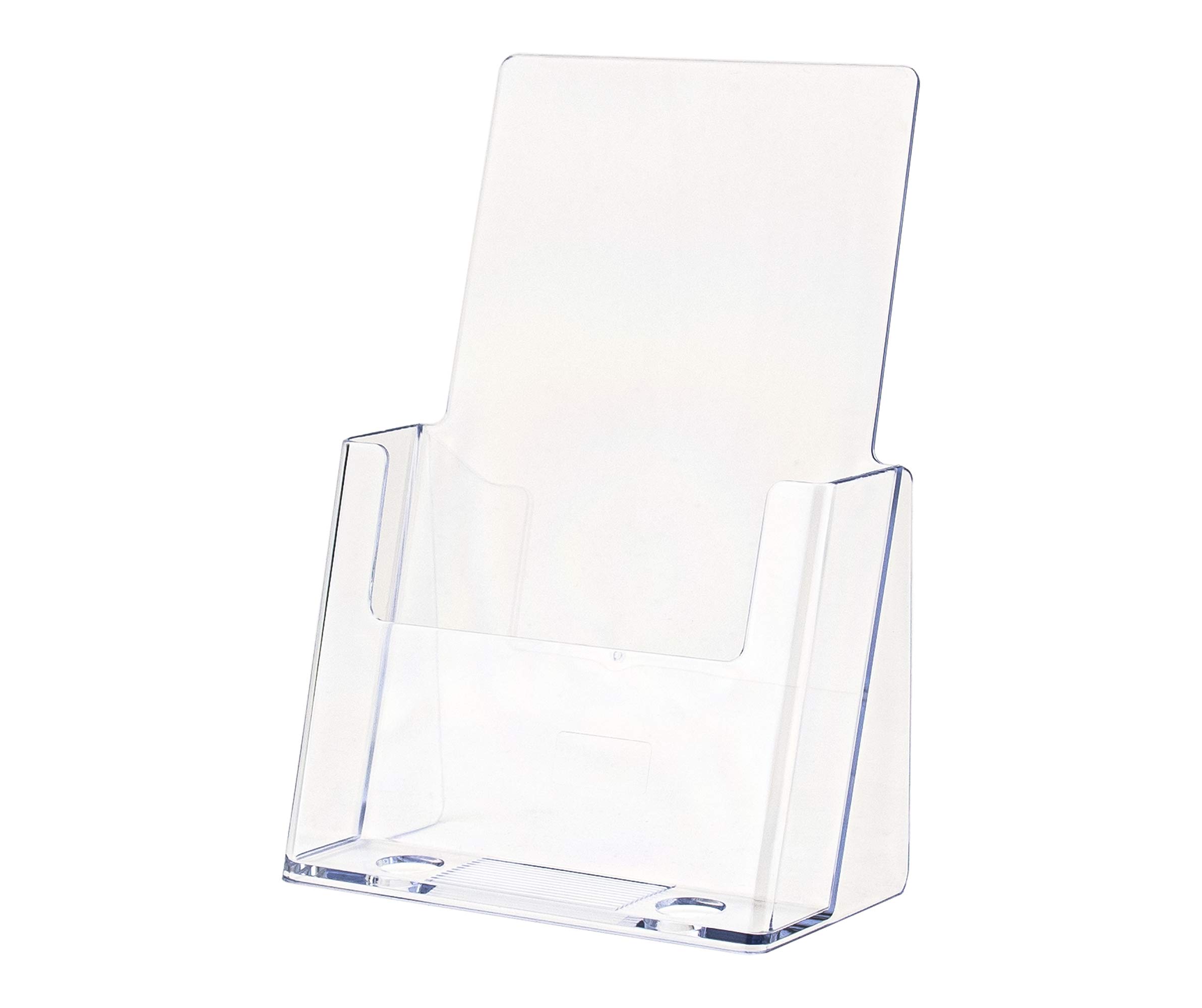Marketing Holders 12 Pack Brochure Holder for 6" Bifolds Clear Acrylic Countertop Literature Organizer Space Saving Slant Back Booklet Dispenser for Trade Shows Expos and Conventions