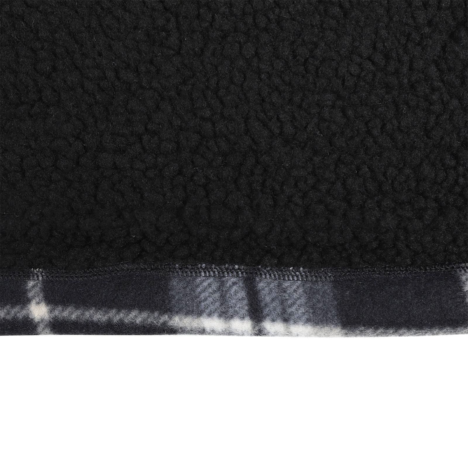 Winter Heavy Warm Sherpa Lined Fleece Plaid Flannel Jacket Men Plus Size S-5XL Big&Tall Mens Coat (X-Large, Black as Shown)