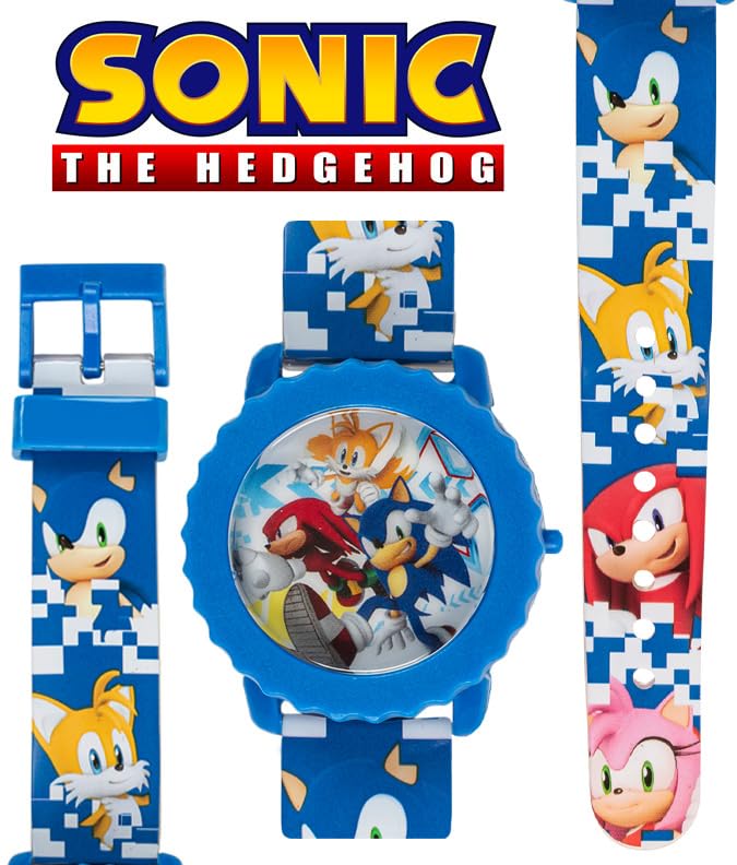 Sonic The Hedgehog Kids Digital Watch – Flashing LED Light-Up Display, Easy-to-Read Time, Adjustable Strap, and Sonic Character Design – Fits Wrists from 5.5" to 8"