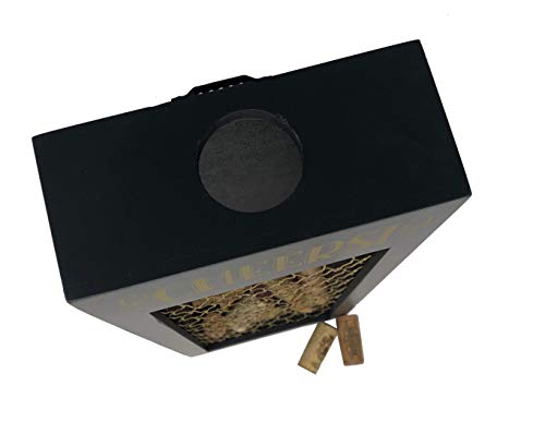 Wine Cork Shadow Box with Chicken Wire Featuring Cheers Artwork - Holds Over 70 Corks - 16" x 6" - Free Stand or Wall Hanging - Wine Decor, Display Case