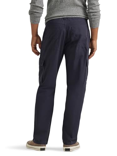 Wrangler Authentics Men's Twill Relaxed Fit Cargo Pant (Logan), Navy Ripstop, 40W x 29L
