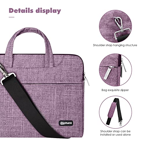 Qishare 15 15.6 16 inch Laptop Case Laptop Shoulder Bag, Multi-functional Notebook Sleeve Carrying Case With Strap for Lenovo Acer Asus Dell Lenovo Hp Chromebook 15(Purple Lines)