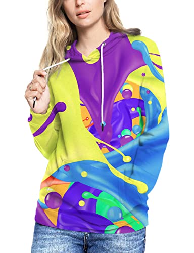 SYAIMN Unisex 3D Animal Printed Big Pockets Drawstring Hoodie Sweatshirt Large