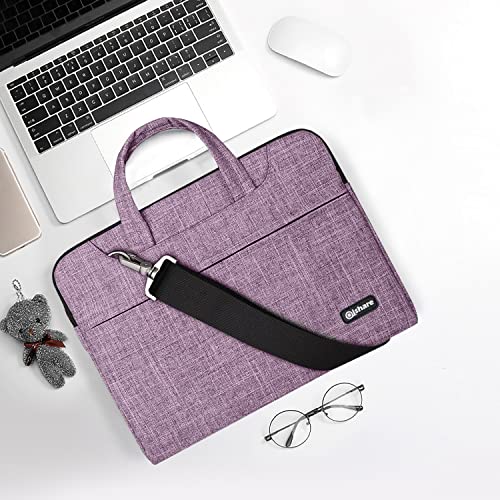Qishare 15 15.6 16 inch Laptop Case Laptop Shoulder Bag, Multi-functional Notebook Sleeve Carrying Case With Strap for Lenovo Acer Asus Dell Lenovo Hp Chromebook 15(Purple Lines)