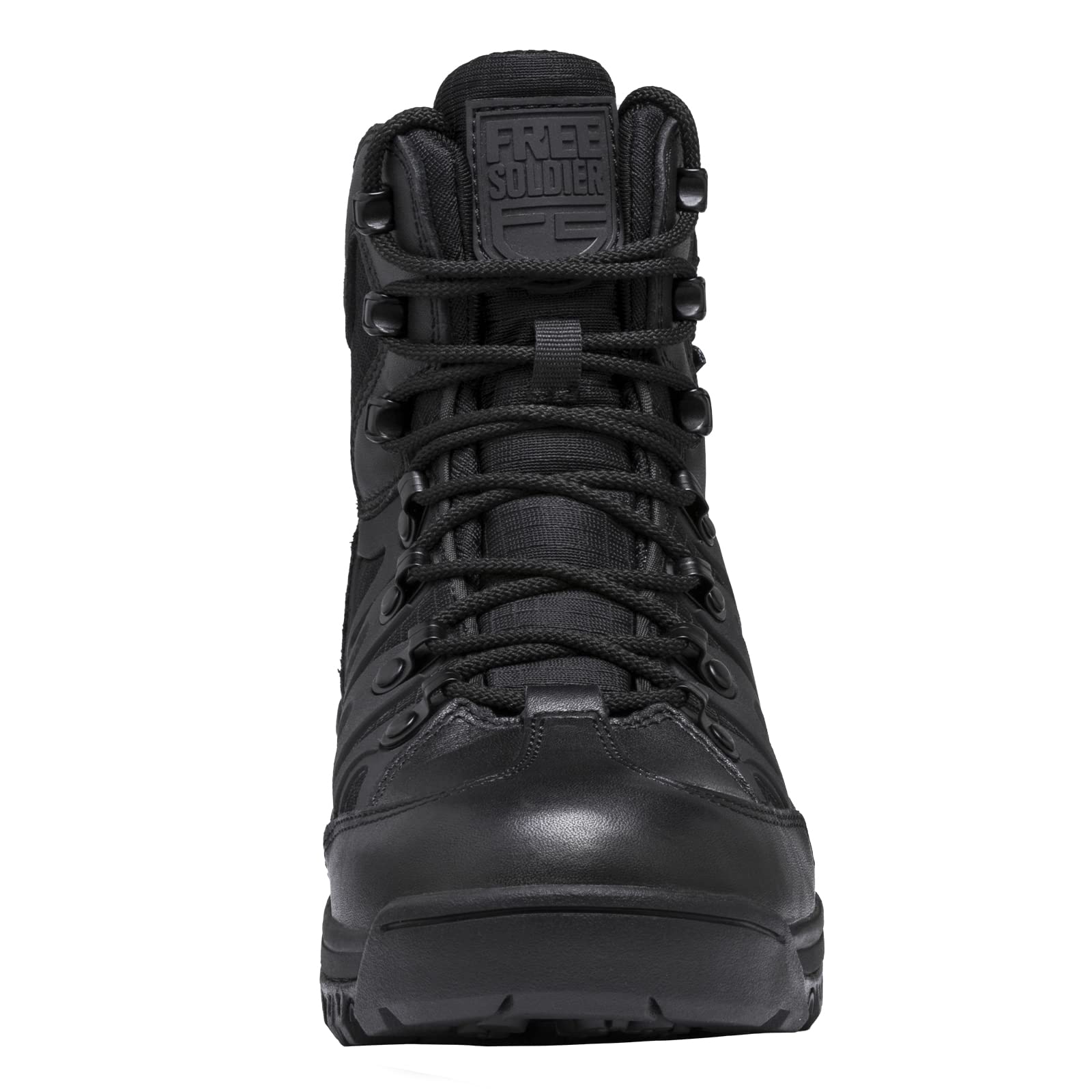 FREE SOLDIER Outdoor Men's Tactical Military Combat Ankle Boots Water Resistant Lightweight Mid Hiking Boots(Black7)