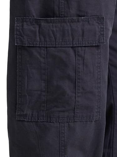Wrangler Authentics Men's Twill Relaxed Fit Cargo Pant (Logan), Navy Ripstop, 40W x 29L