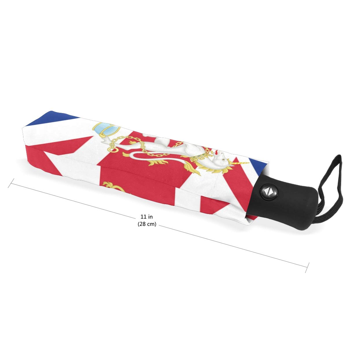 CHINEIN Travel Umbrella Auto Open Compact Folding Sun & Rain Protection London British Flag National Emblem