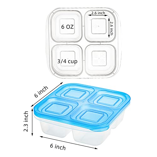 AVLA 10 Pack Bento Snack Boxes, Reusable Meal Prep Containers, 4-Compartment To Go Bento Lunch Boxes for Kids, Stackable Divided Food Storage Containers for School, Work and Travel