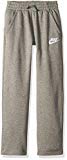 NIKE Sportswear Boys' Club Fleece Open Hem Pants, Carbon Heather/White, Large