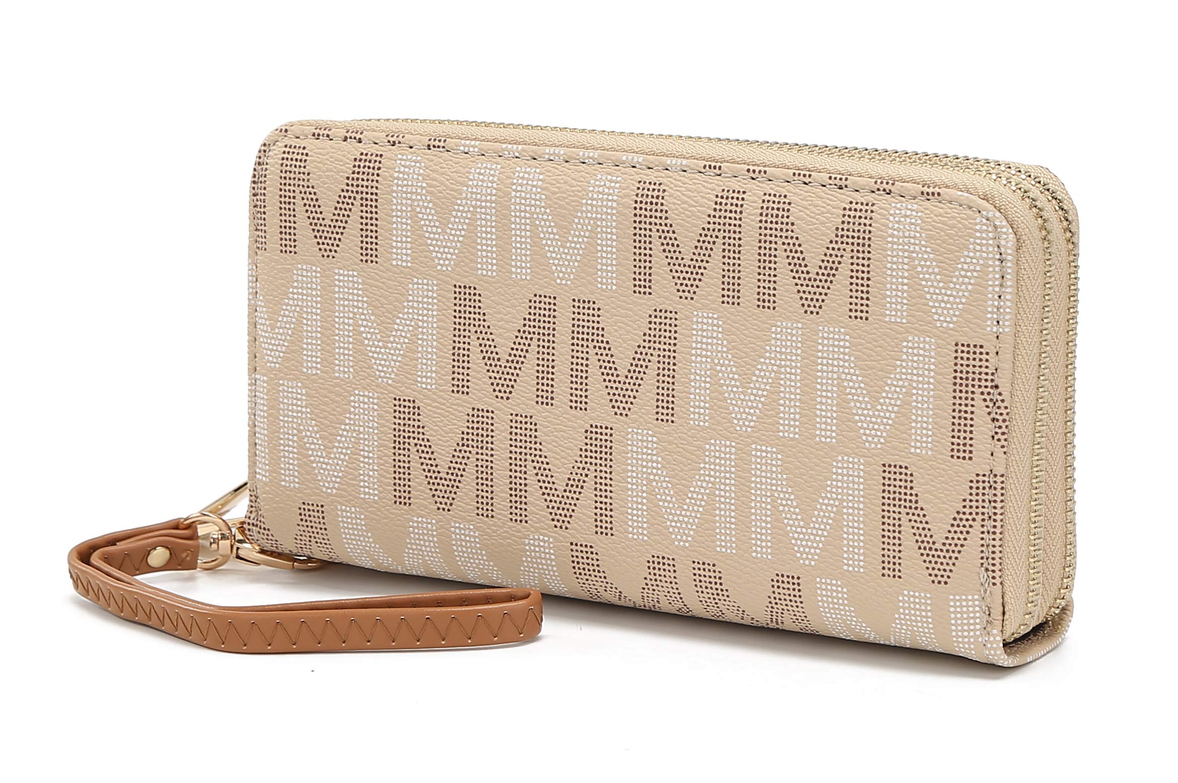 MKF Collection Wristlet Wallet for Women, Small Vegan Leather Credit Card Holder with Zipper Coin Pocket Wallet Purse Handbag By Mia K