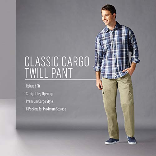 Wrangler Authentics Men's Twill Relaxed Fit Cargo Pant (Logan), Navy Ripstop, 40W x 29L