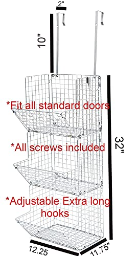 Hanging fruit basket rustic shelves Metal Wire Tier Wall Mounted over the door organizer Kitchen Fruit Produce Bin Rack Bathroom Towel Baskets fruit stand produce storage rustic snack organizer Z Basket Collection