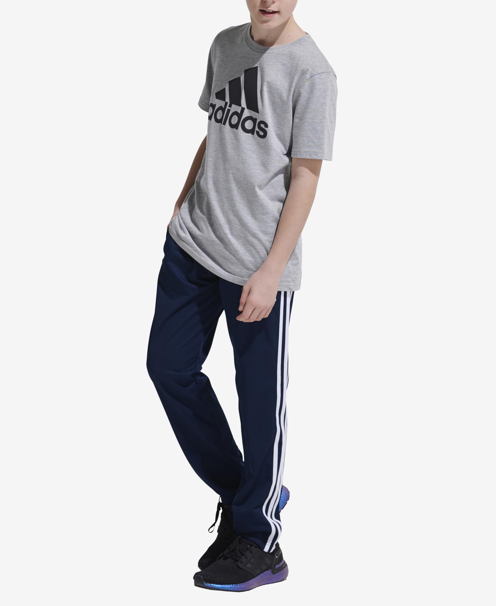 adidas Boys' Active Sports Athletic Tricot Jogger Pant, Iconic Collegiate Navy, 7