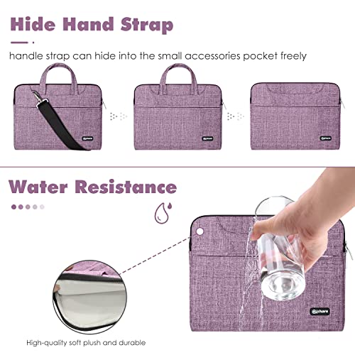 Qishare 15 15.6 16 inch Laptop Case Laptop Shoulder Bag, Multi-functional Notebook Sleeve Carrying Case With Strap for Lenovo Acer Asus Dell Lenovo Hp Chromebook 15(Purple Lines)