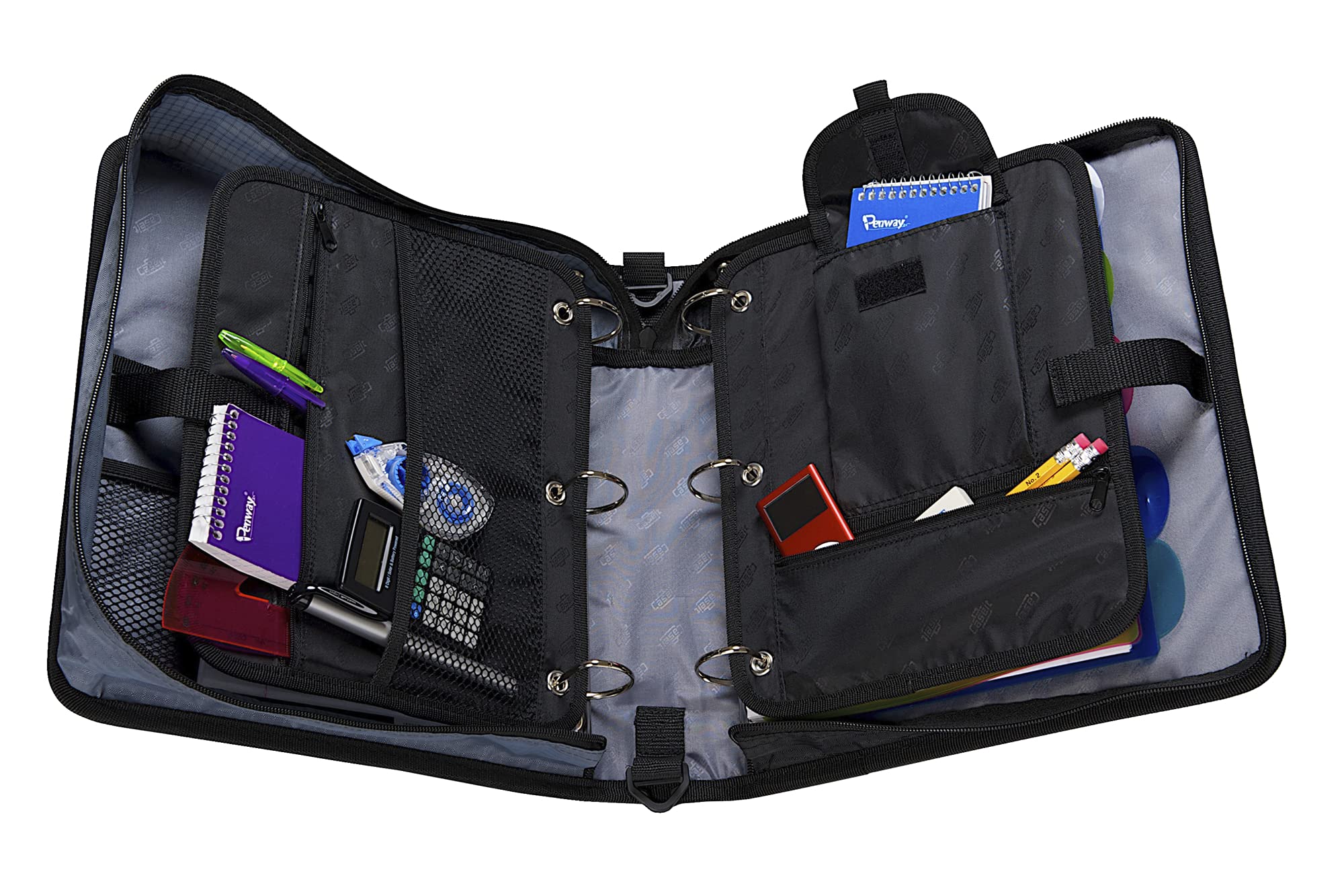 Case-it The Dual 2-in-1 Zipper Binder - Two 1.5 Inch D-Rings - Includes Pencil Pouch - Multiple Pockets - 600 Sheet Capacity - Comes with Shoulder Strap -Dual-101, Kelly Green