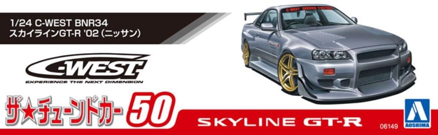 Aoshima Nissan C West BNR34 Skyline GT-R ’02 1:24 Scale Model Kit
