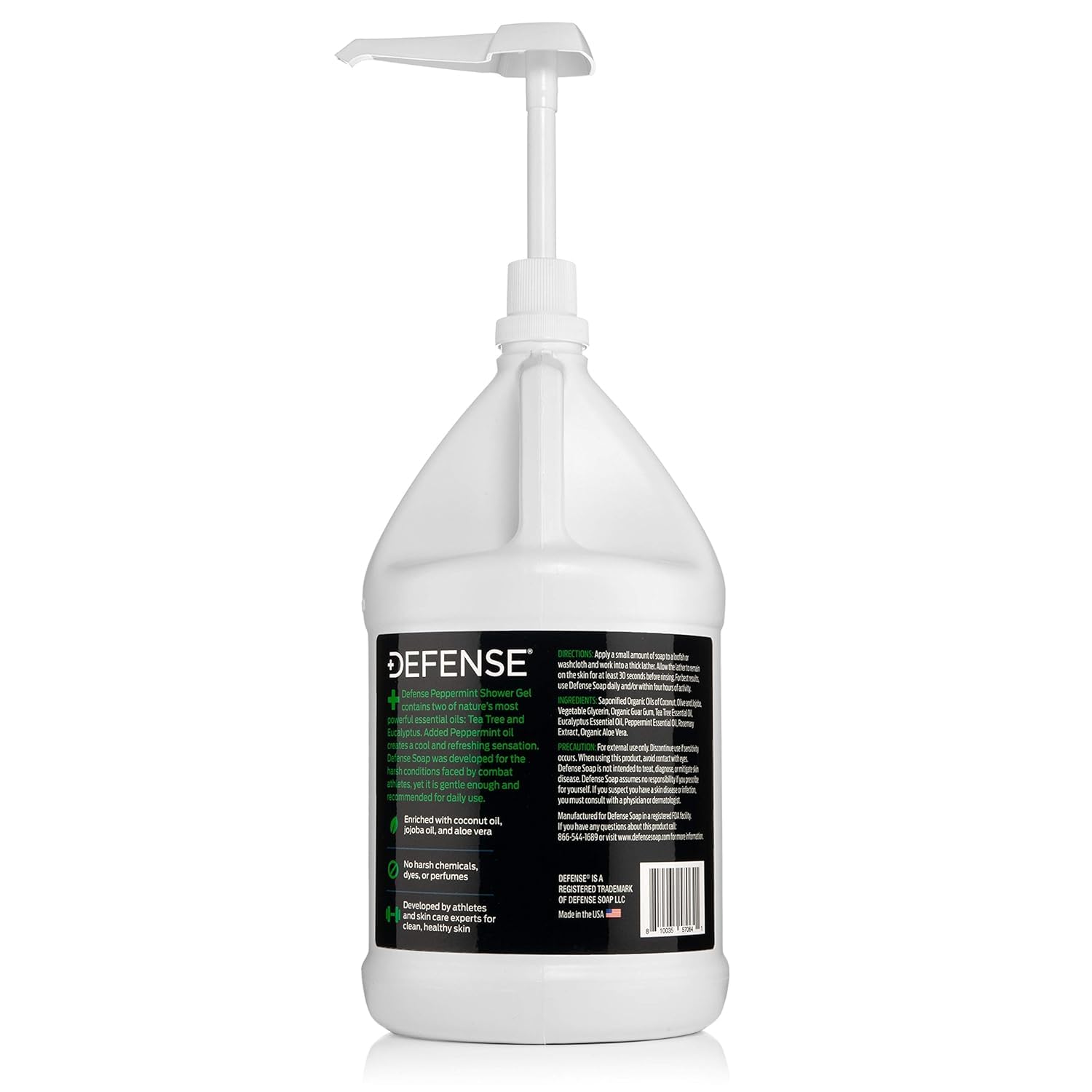 Defense Soap Peppermint Body Wash Shower Gel 1 Gallon (128 Fl Oz)