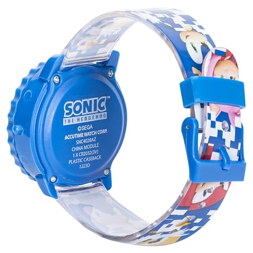 Sonic The Hedgehog Kids Digital Watch – Flashing LED Light-Up Display, Easy-to-Read Time, Adjustable Strap, and Sonic Character Design – Fits Wrists from 5.5" to 8"
