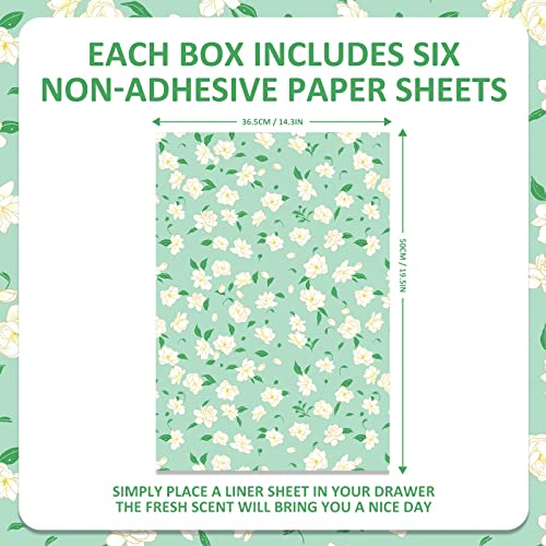 Drawer Liner, Lavender Scented Drawer Liner for Cabinet Drawers, Dresser Shelf, Linen Closet, Non Adhesive Scented Liners, Jasmine Scent 6 Sheets