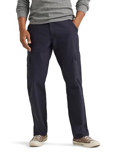 Wrangler Authentics Men's Twill Relaxed Fit Cargo Pant (Logan), Navy Ripstop, 40W x 29L