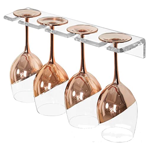 Wine Glass Holder, Wall-Mounted Acrylic Wine Glass Holder, Tableware Under The Cabinet, Wine Glass Holder and Glasses Storage Rack, Kitchen Cabinet Storage Rack (Transparent 2 Pieces)