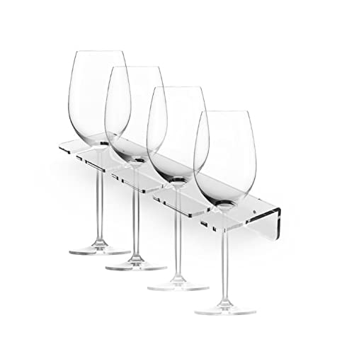Wine Glass Holder, Wall-Mounted Acrylic Wine Glass Holder, Tableware Under The Cabinet, Wine Glass Holder and Glasses Storage Rack, Kitchen Cabinet Storage Rack (Transparent 2 Pieces)